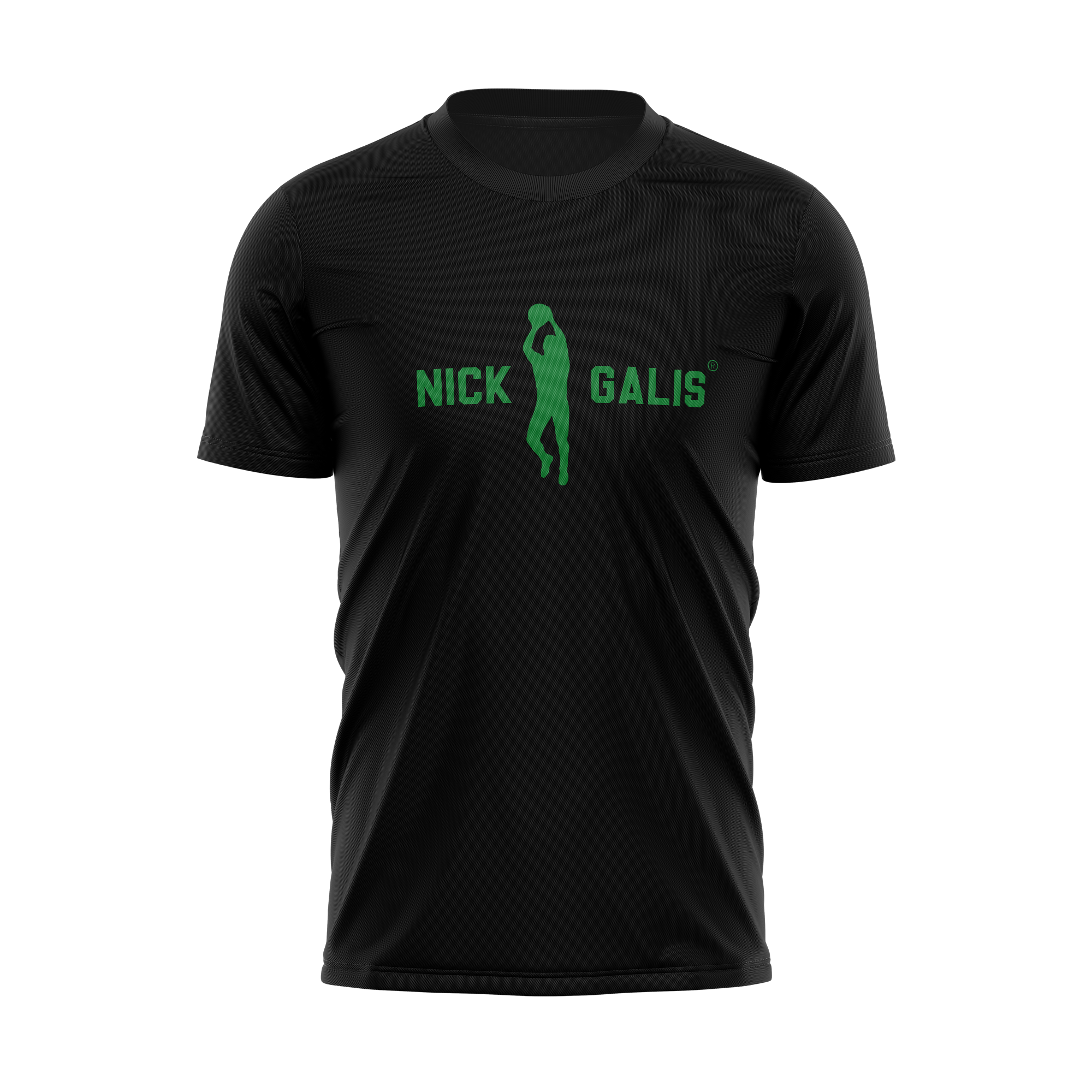 T-Shirt Big Centre Figure Black/Green - Nick Galis Official Website ...